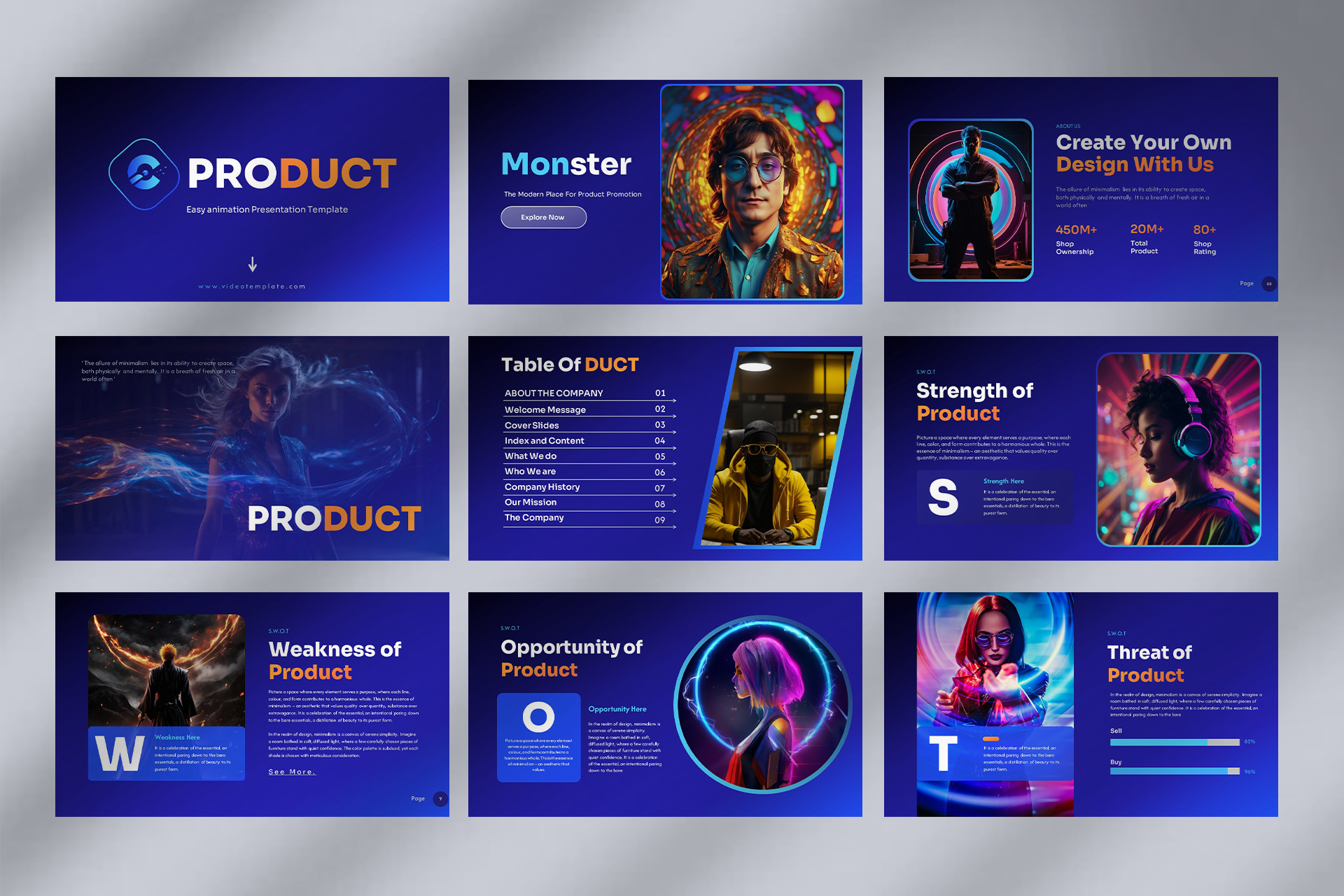 Product Monster PowerPoint Presentation Template, Presentation Templates