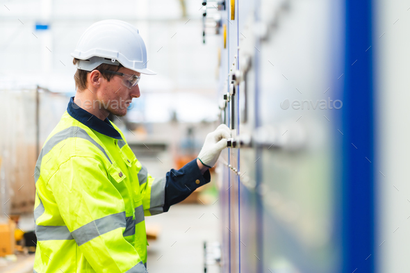 Electrical engineer inspection control panel and commissioning during ...