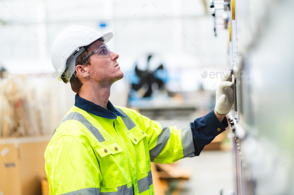 Electrical engineer inspection control panel and commissioning during ...