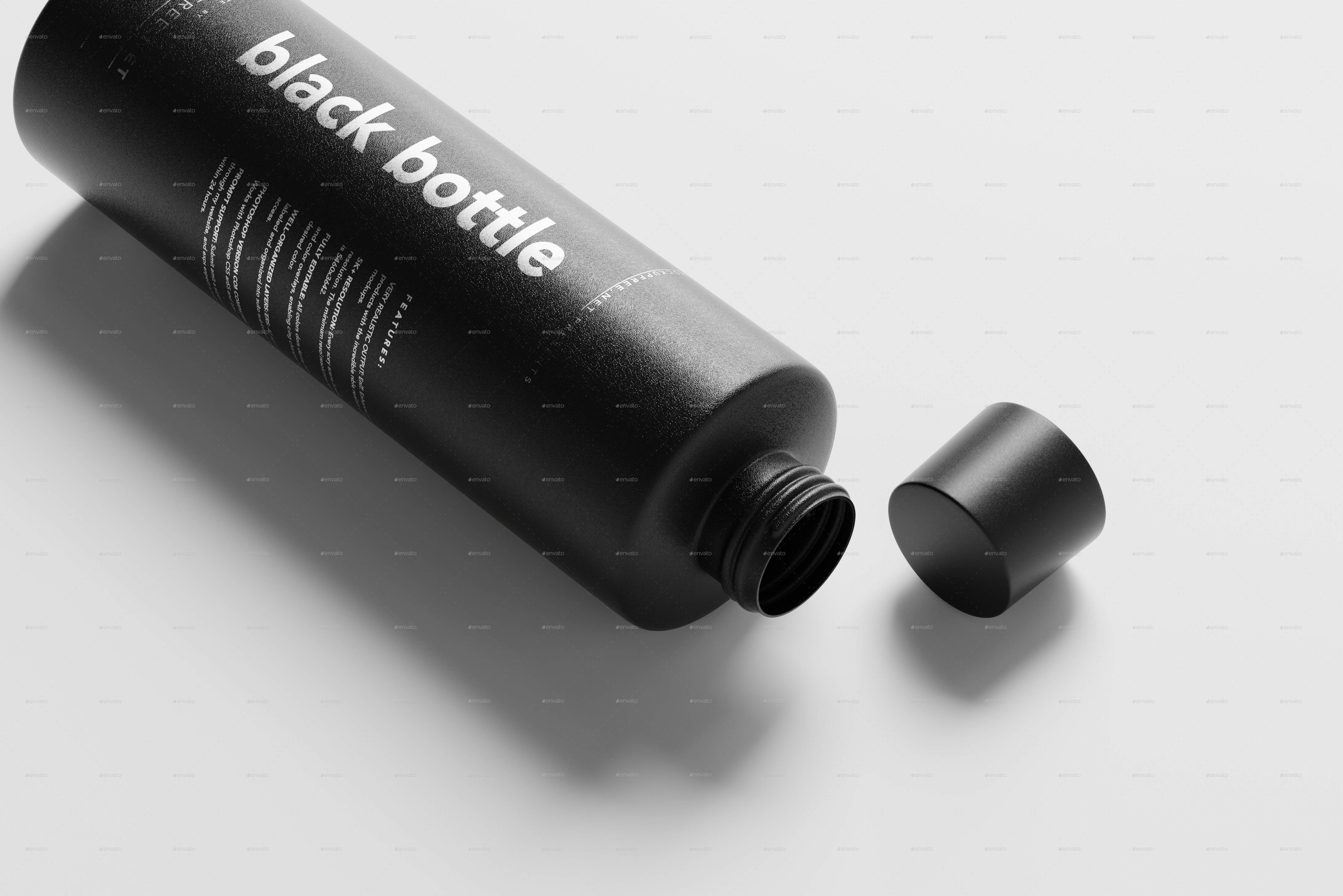 Black Matte Plastic Bottle Mockups, Graphics | GraphicRiver