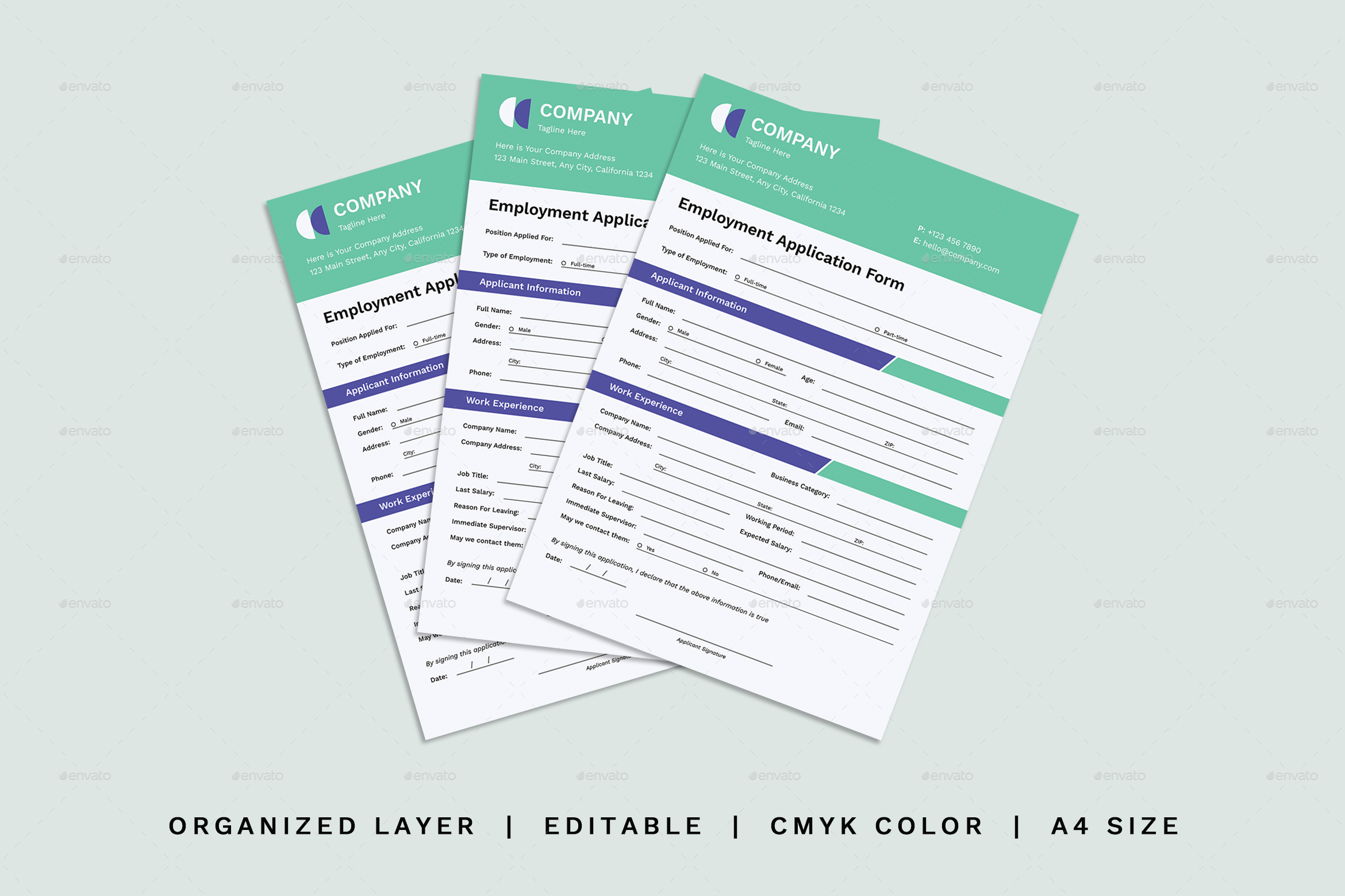 Job Application Form Template, Print Templates | GraphicRiver