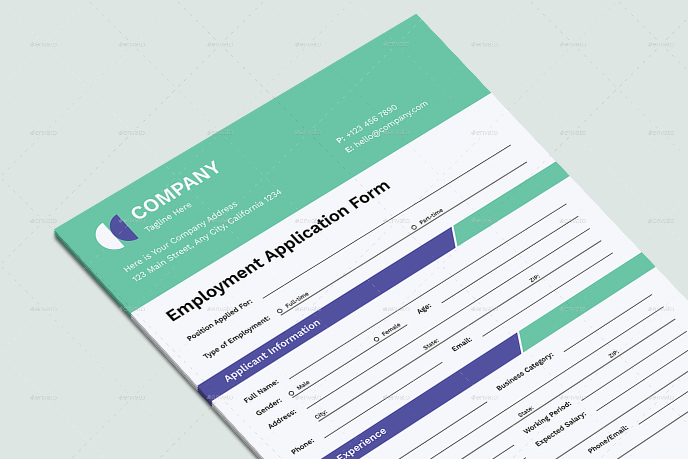 Job Application Form Template, Print Templates | GraphicRiver