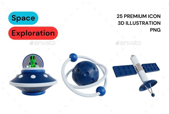 Space Exploration 3D Illustration, Graphics | GraphicRiver