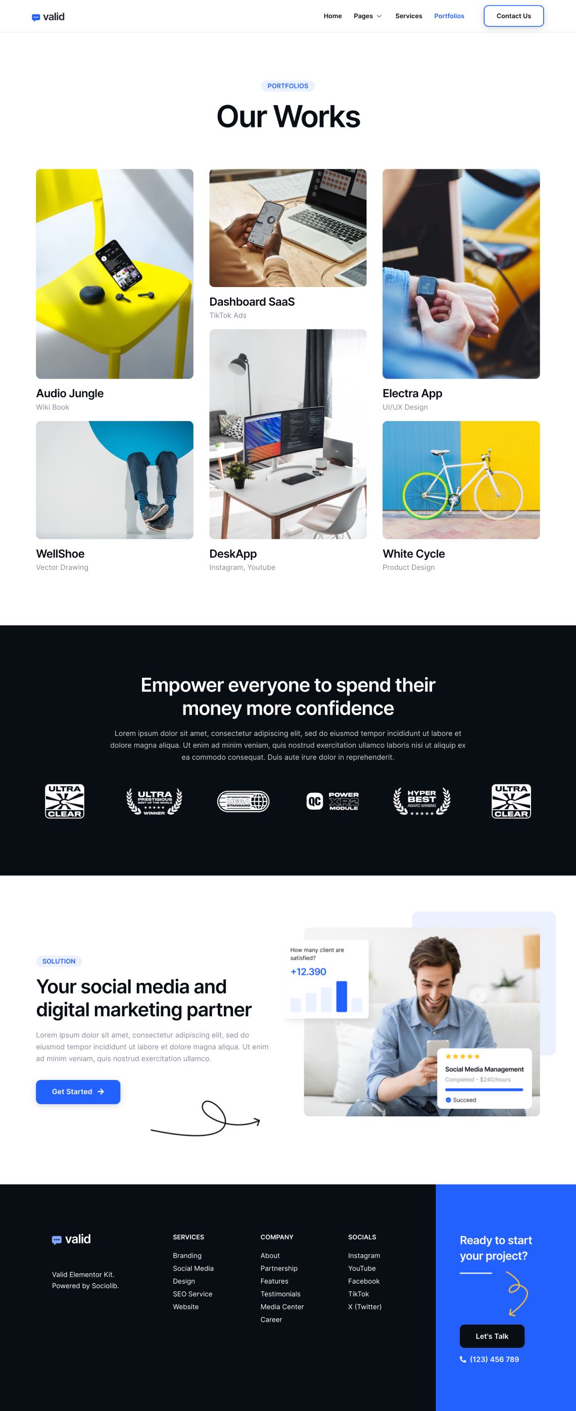 Valid - Social Media & Digital Marketing Agency Elementor Template Kit ...