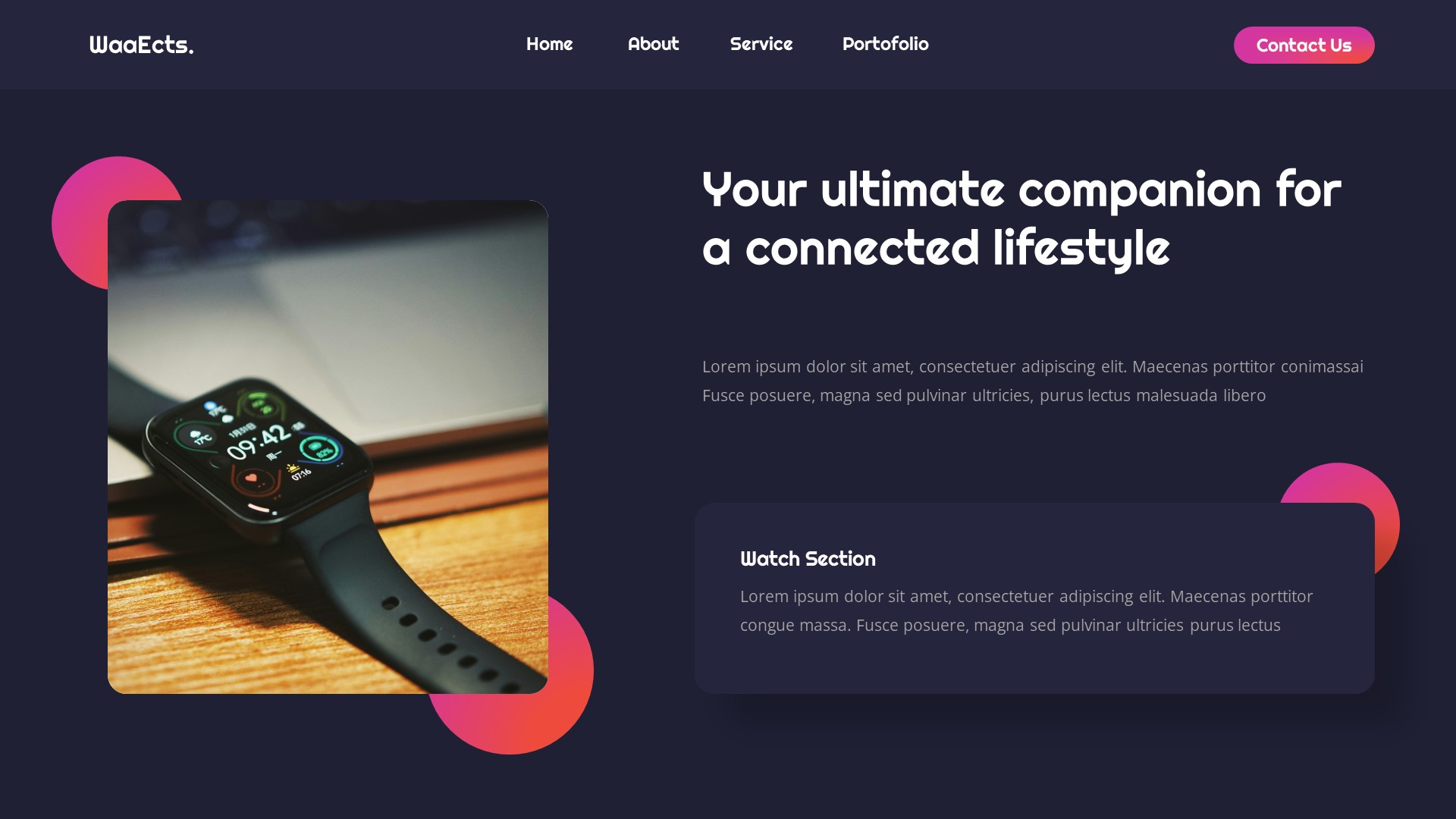 WaatEcts - Smart Watch Powerpoint Template, Presentation Templates