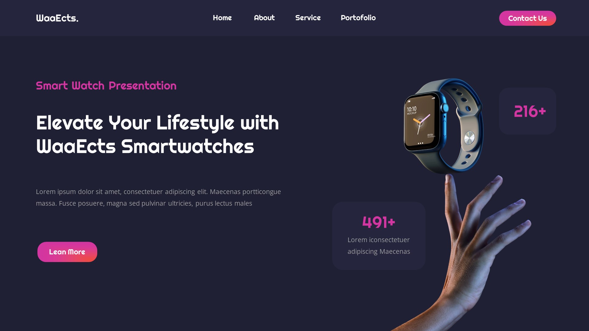 WaatEcts - Smart Watch Google Slides Template, Presentation Templates