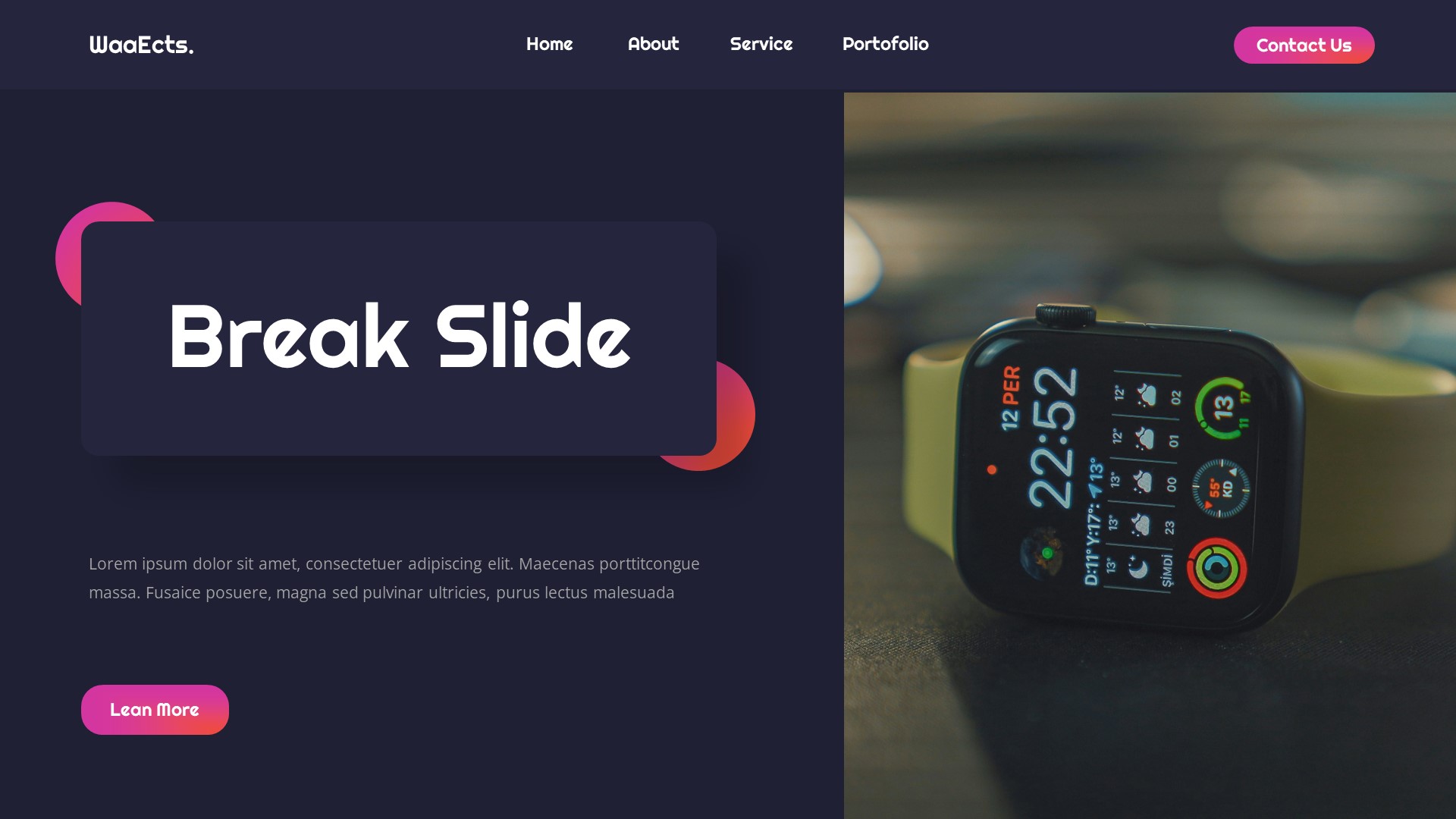 WaatEcts - Smart Watch Google Slides Template, Presentation Templates