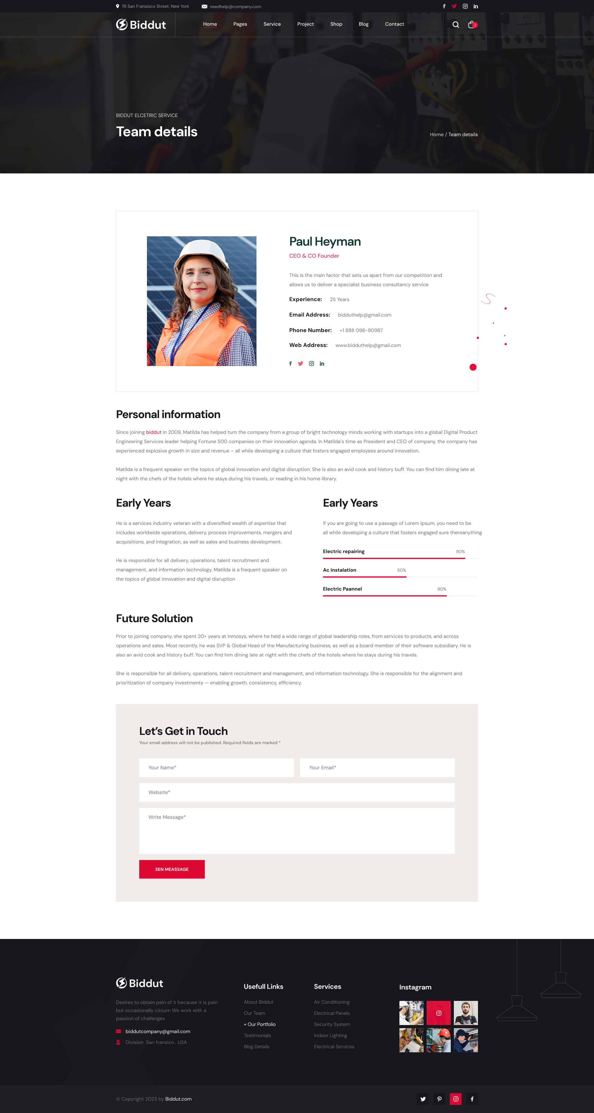 Biddut – Electricity Services Figma Template by AQLOVA | ThemeForest