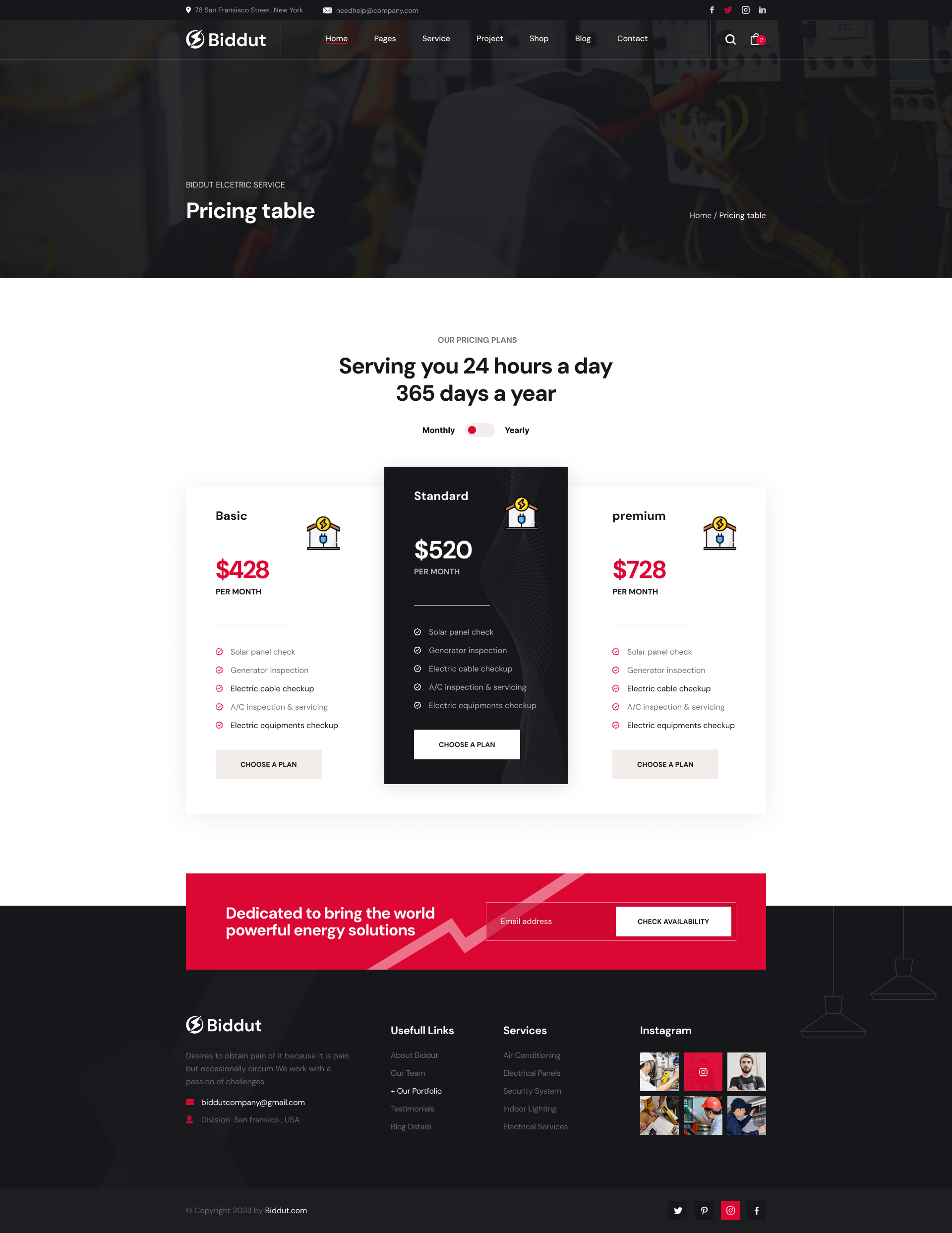 Biddut – Electricity Services Figma Template by AQLOVA | ThemeForest