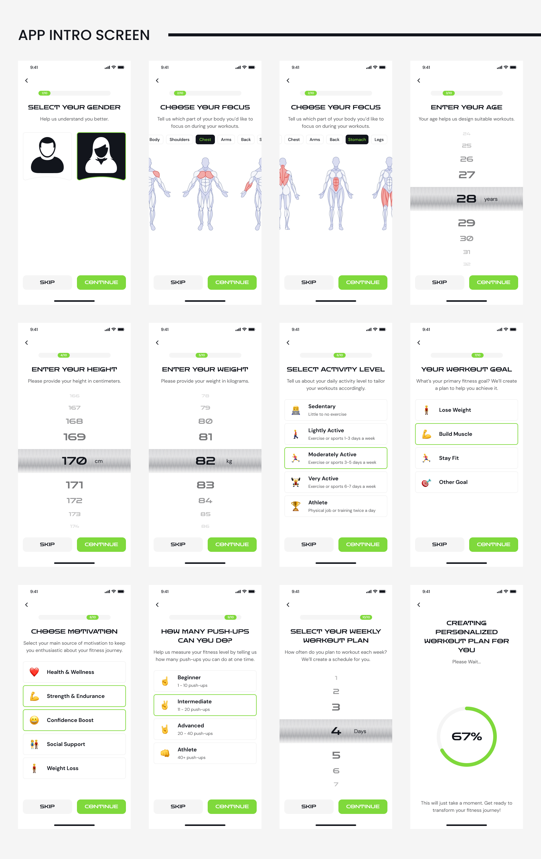 Fitness & Gym Workout Mobile App Figma UI Kit - Vigor Health by The_Krishna