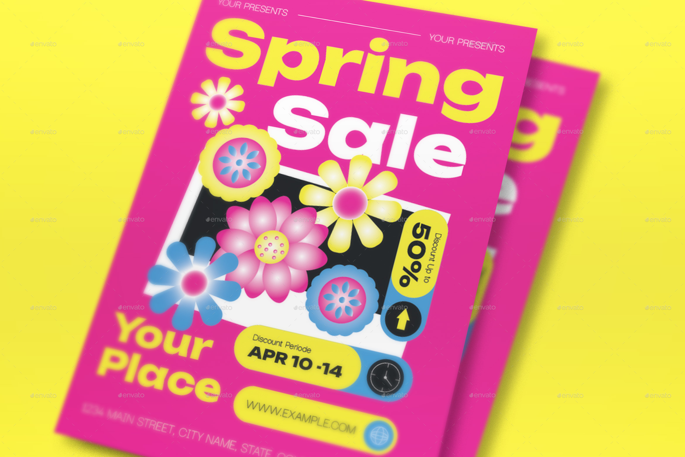 Pink Modern Spring Sale Flyer Set, Print Templates | GraphicRiver