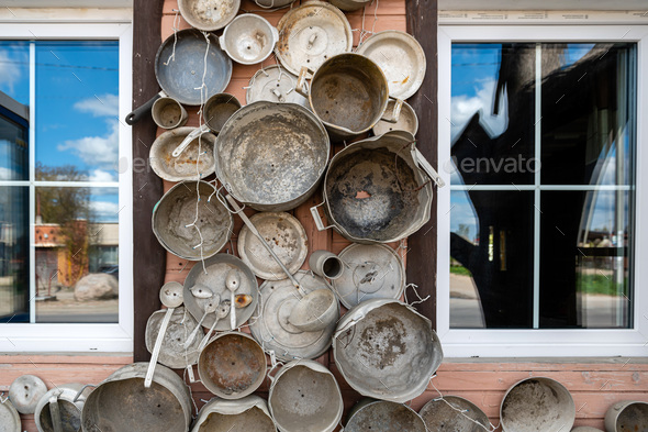 The ‘pan house’ (‘puodu namas’) is covered with pots and pans of all ...
