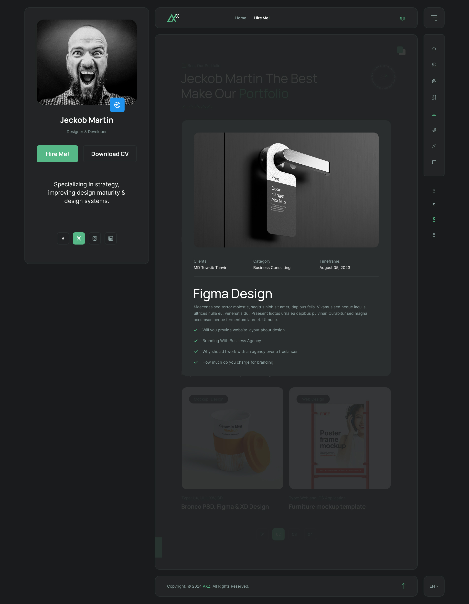 AXZ - Personal Portfolio Figma Template by creativemela | ThemeForest