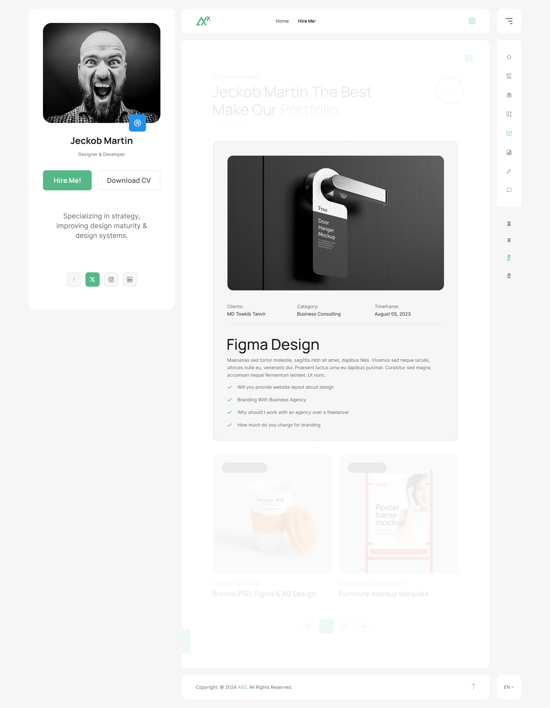 AXZ - Personal Portfolio Figma Template by creativemela | ThemeForest