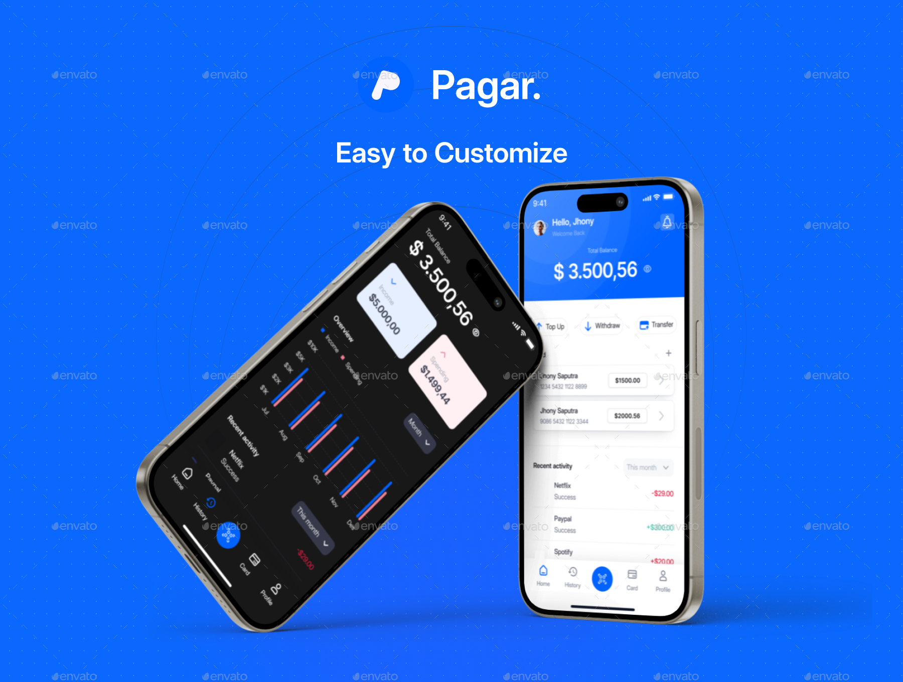 Pagar E-Wallet UI Kit, Web Elements | GraphicRiver