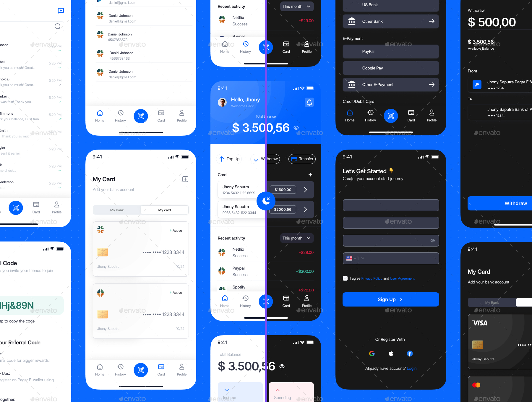 Pagar E-Wallet UI Kit, Web Elements | GraphicRiver