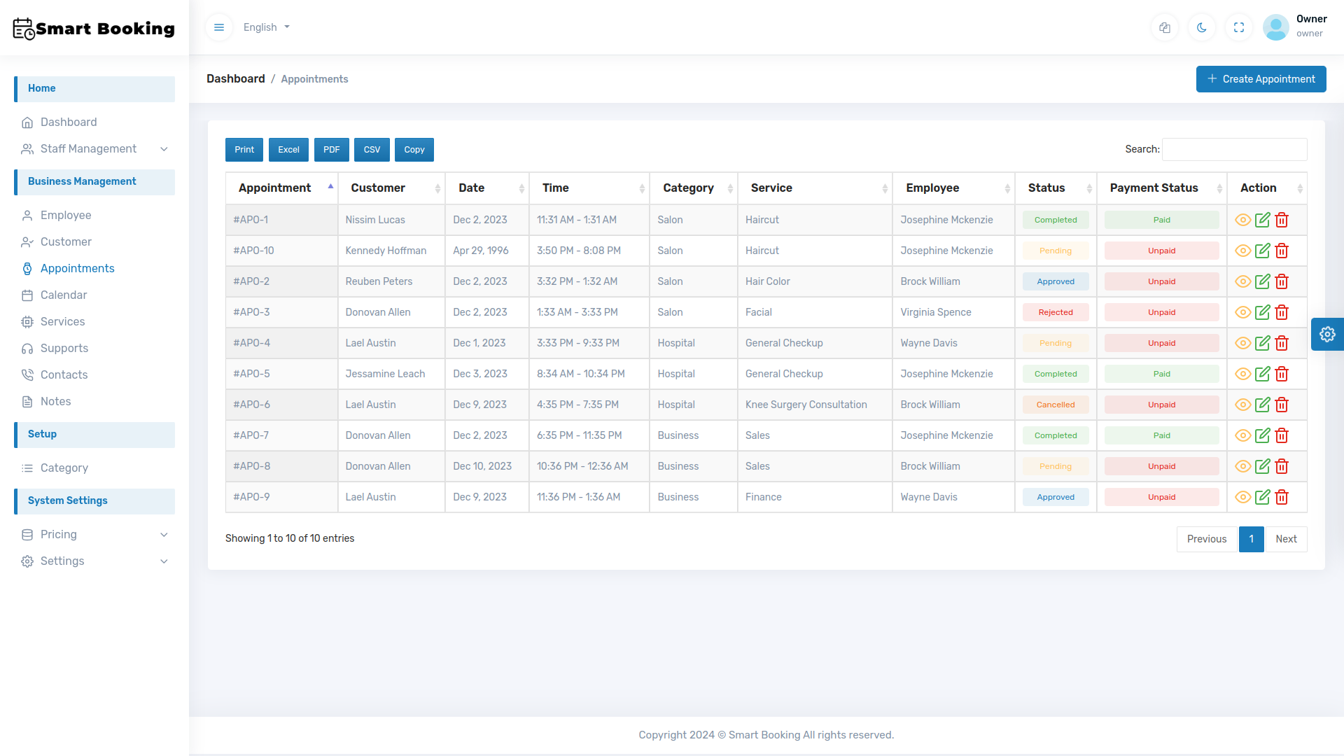 Smart Booking SaaS - Appointment Management System by smartwebinfotech