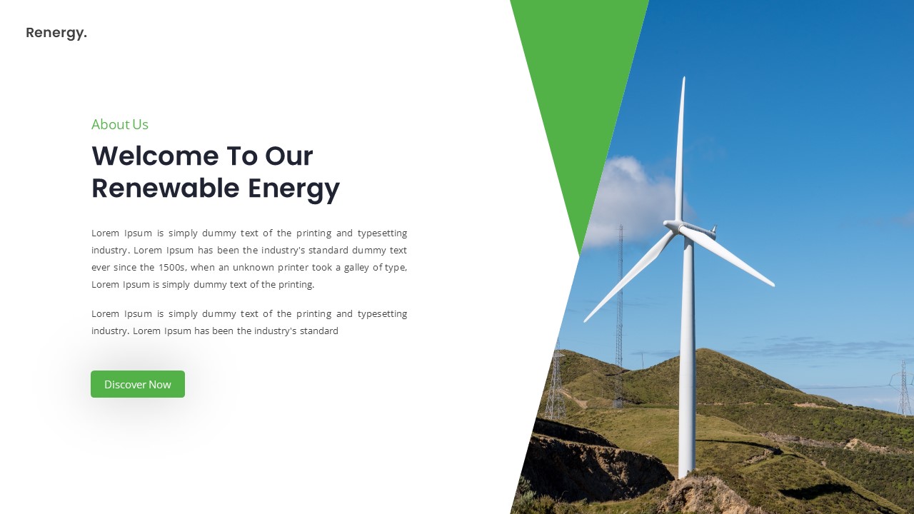Renergy - Renewable Energy PowerPoint Template, Presentation Templates