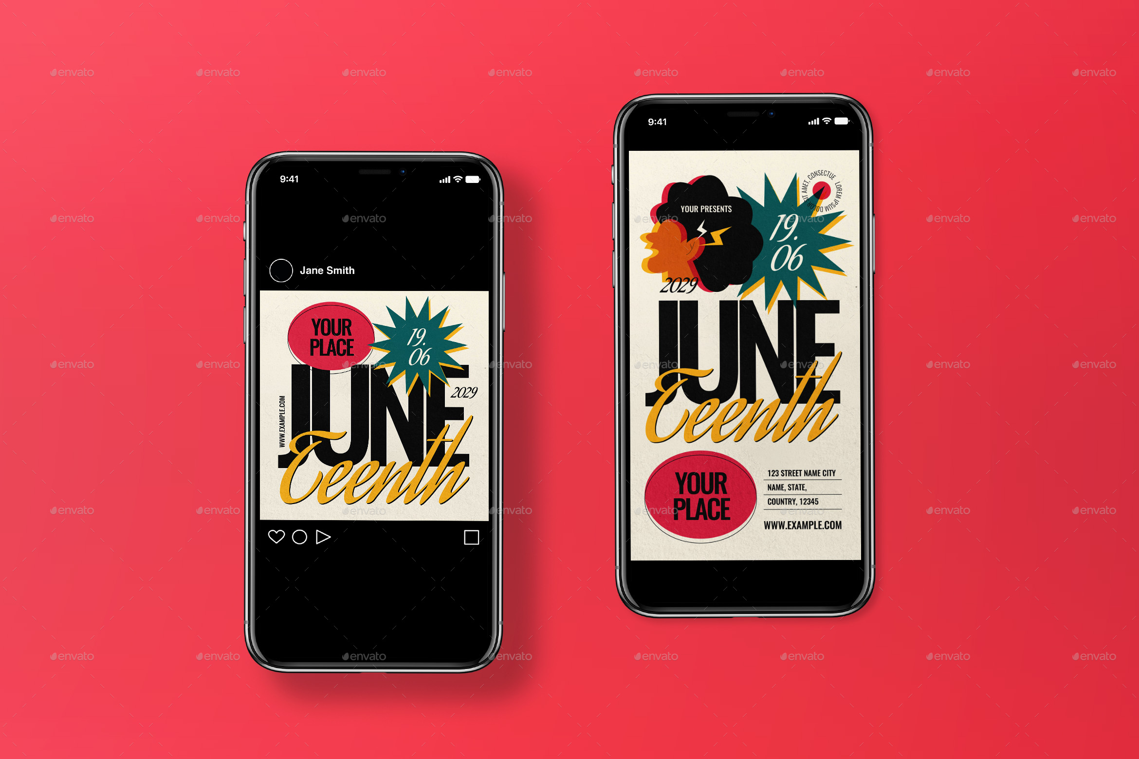 White Flat Design Juneteenth Flyer Set, Print Templates | GraphicRiver