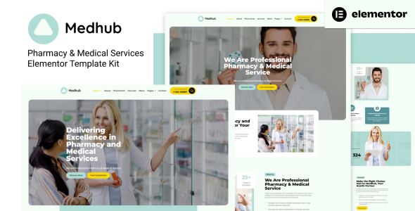MedHub - Pharmacy & Medical Services Elementor Template Kit by takdesain