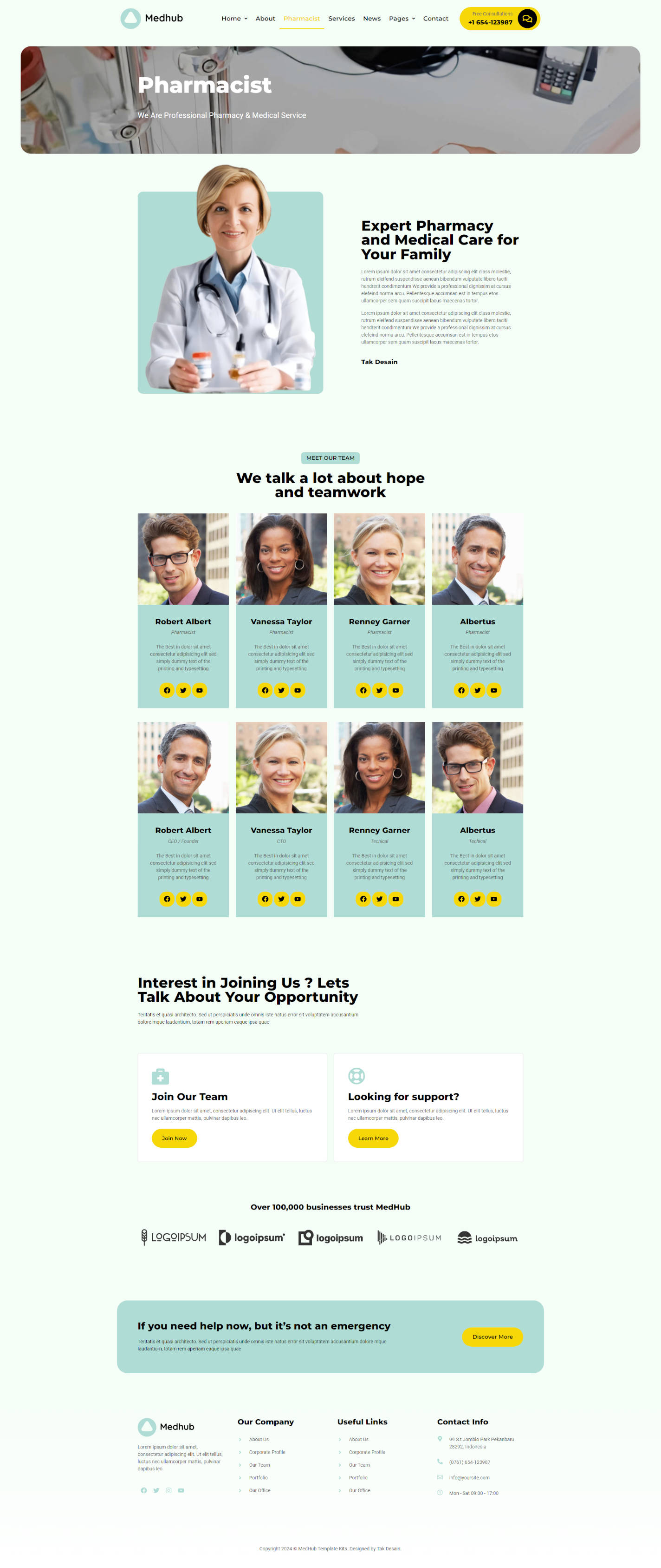 MedHub - Pharmacy & Medical Services Elementor Template Kit by takdesain