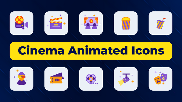 Cinema Animated Icons, After Effects Project Files | VideoHive