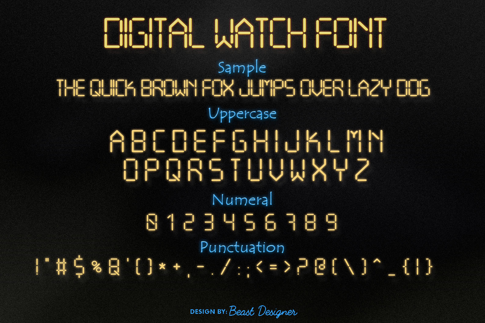 Digital Watch Font, Fonts | GraphicRiver
