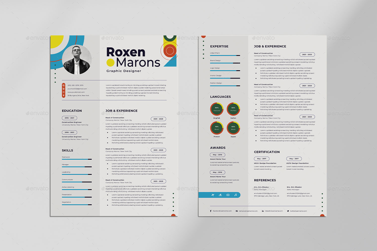 Resume Word Template, Print Templates | GraphicRiver