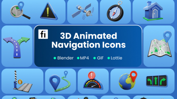 3D Animated Navigation Icons, After Effects Project Files | VideoHive