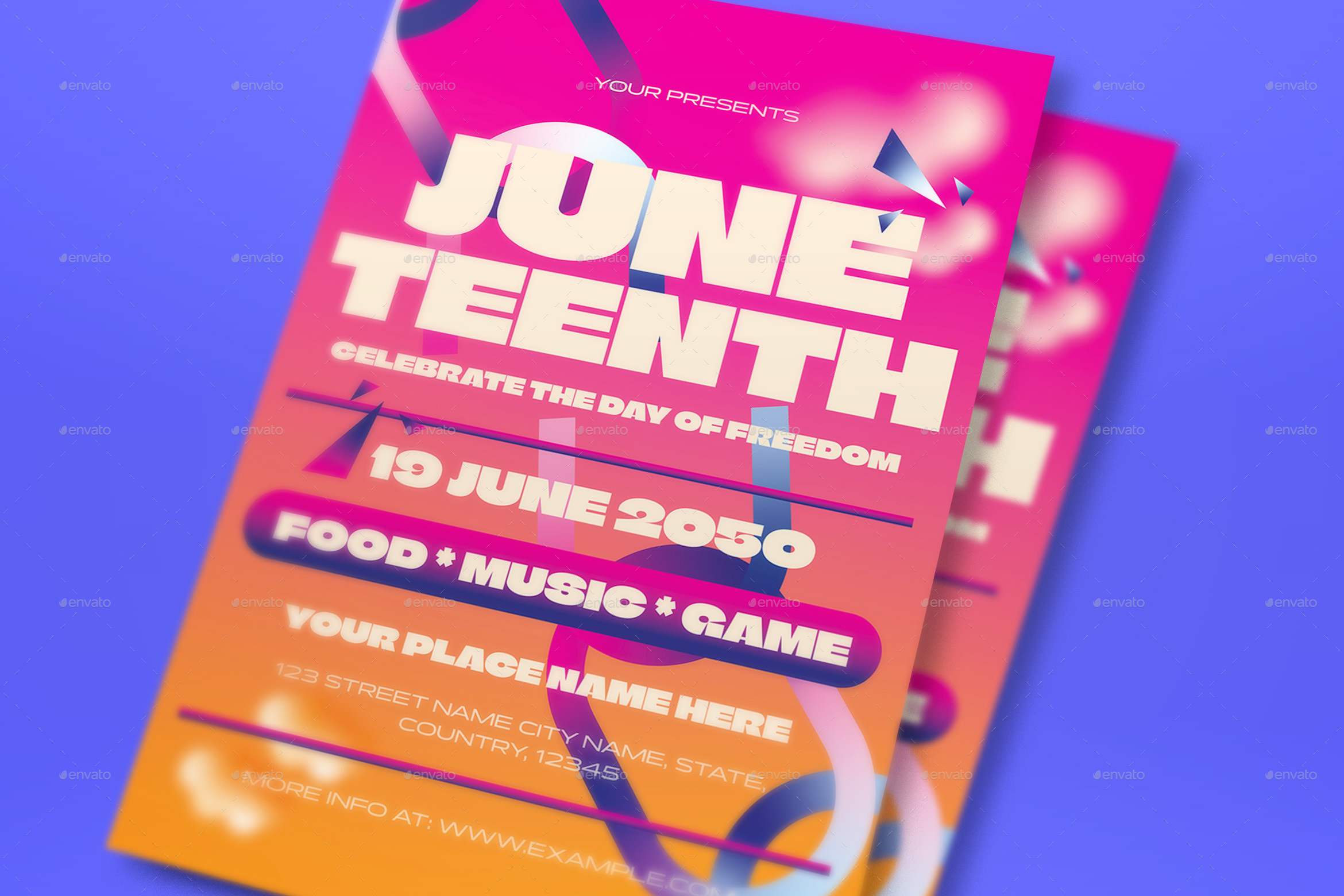 Pink Gradient Juneteenth Flyer Set, Print Templates | GraphicRiver