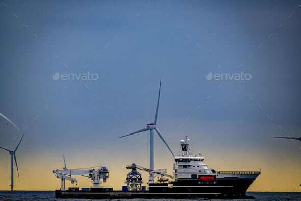 Offshore wind farm of vattenfall Hollandse Kust Zuid wind farm ...