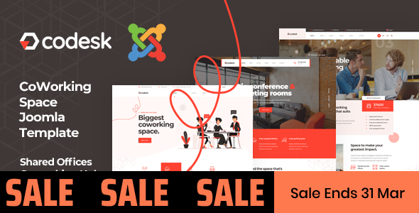 Codesk - Coworking Shared Offices Space Joomla Template by codelayers