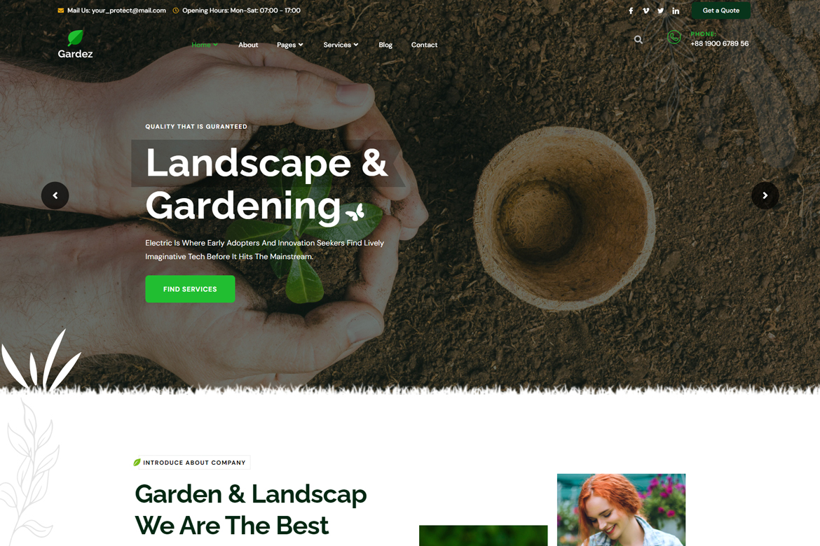 Gardez - Landscape & Gardening Elementor Template Kit by htwebvn | ThemeForest