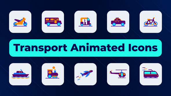 Transport Animated Icons, After Effects Project Files | VideoHive