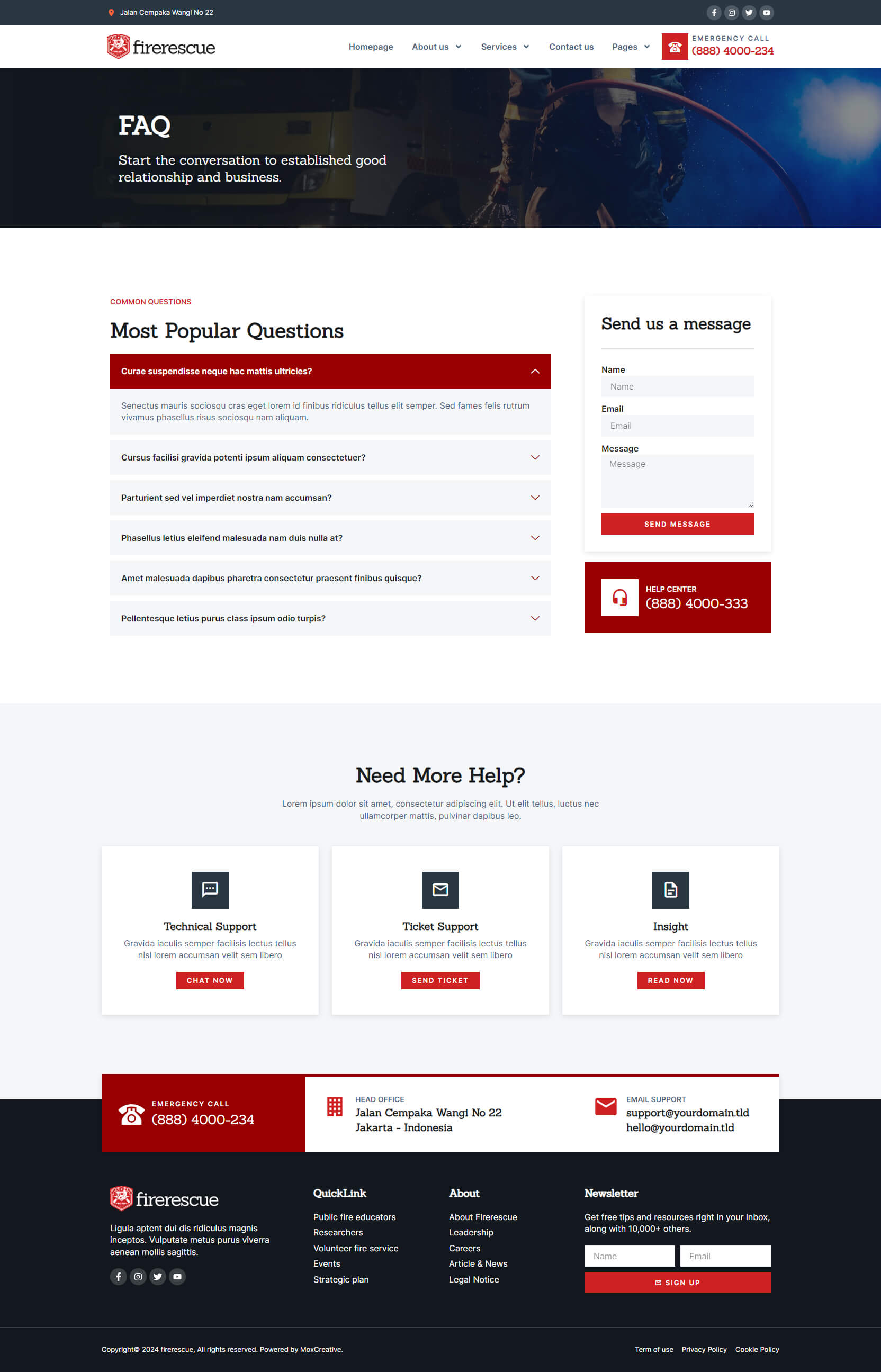 FireRescue - FireFighter & Fire Department Elementor Template Kit by ...