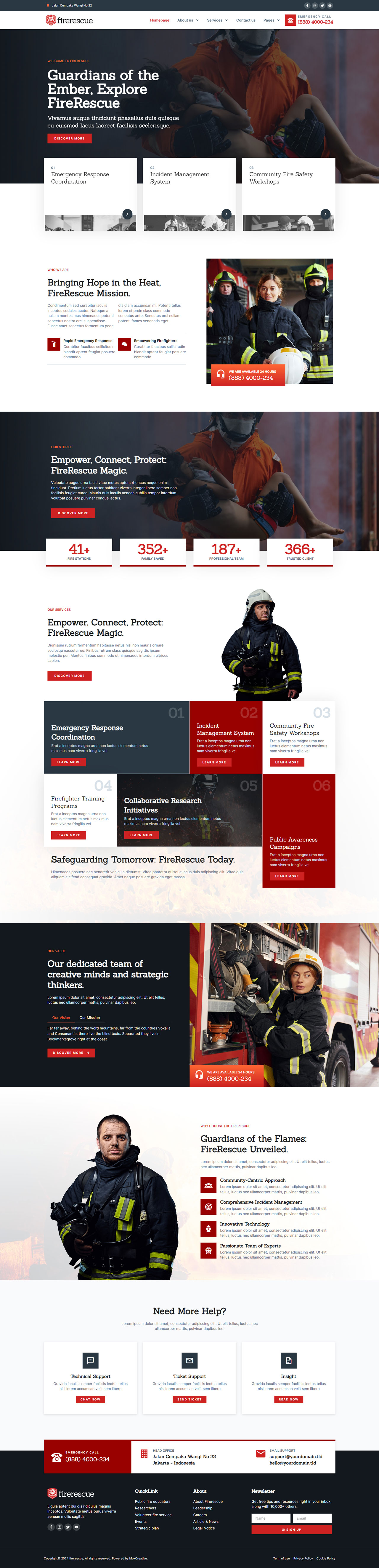 FireRescue - FireFighter & Fire Department Elementor Template Kit by moxcreative