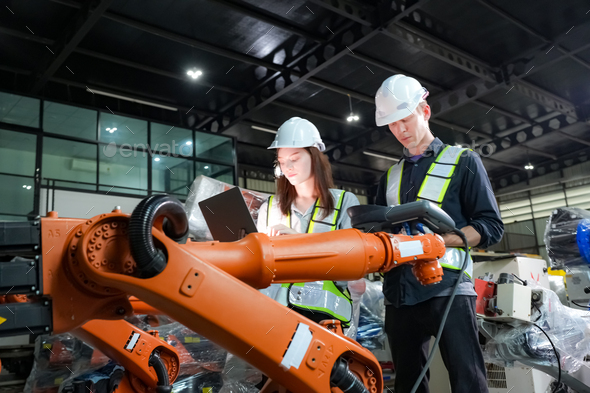 Robotic Arm modern industrial technology. Automated production Stock ...