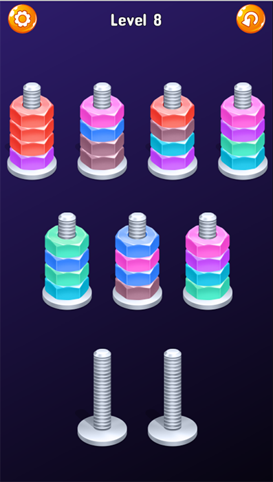 Nuts And Bolts Sort - Html5 (Construct3) by PaintGame | CodeCanyon