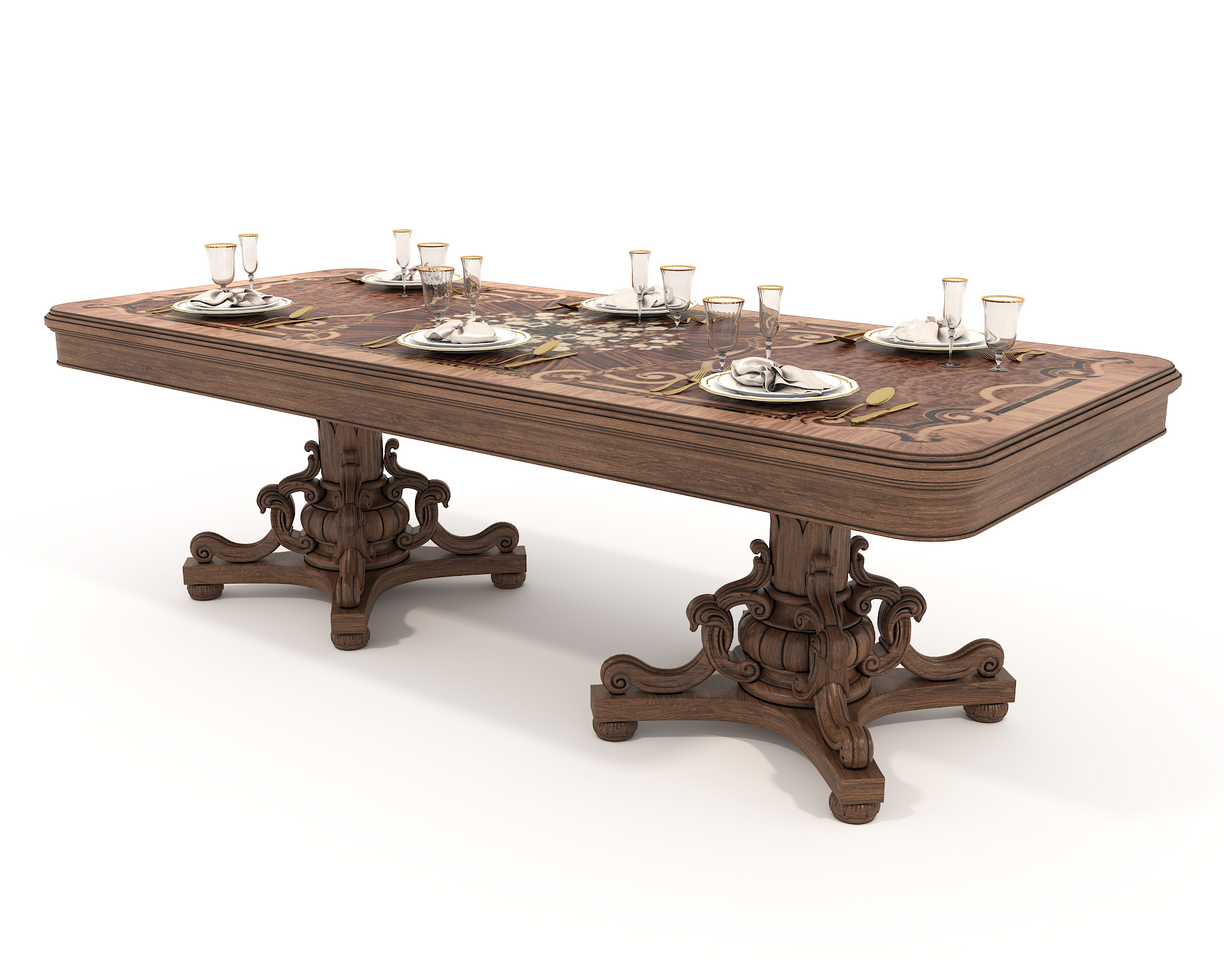 Classic European style Dining Table and Chairs 47 by nhattuankts | 3DOcean