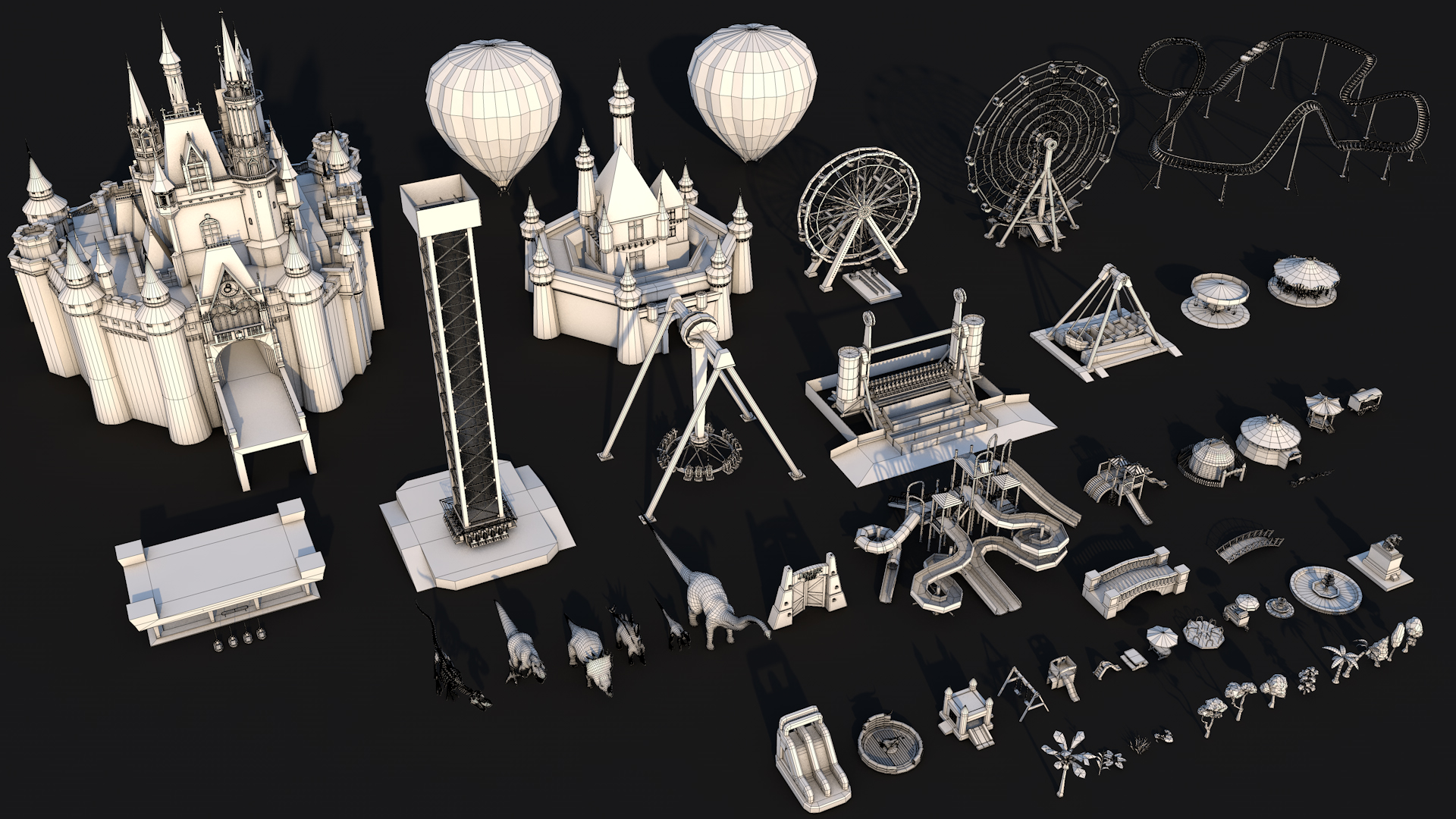 Poly Amusement Park Props Pack Collection by multimedia4d | 3DOcean