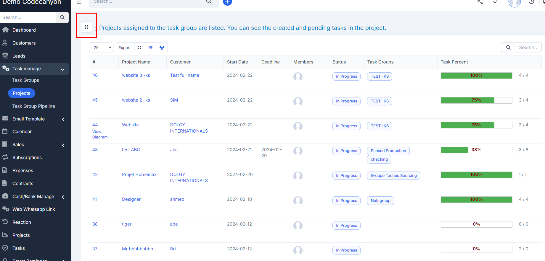 Project Task Manage For Perfex CRM by halilaltndg | CodeCanyon
