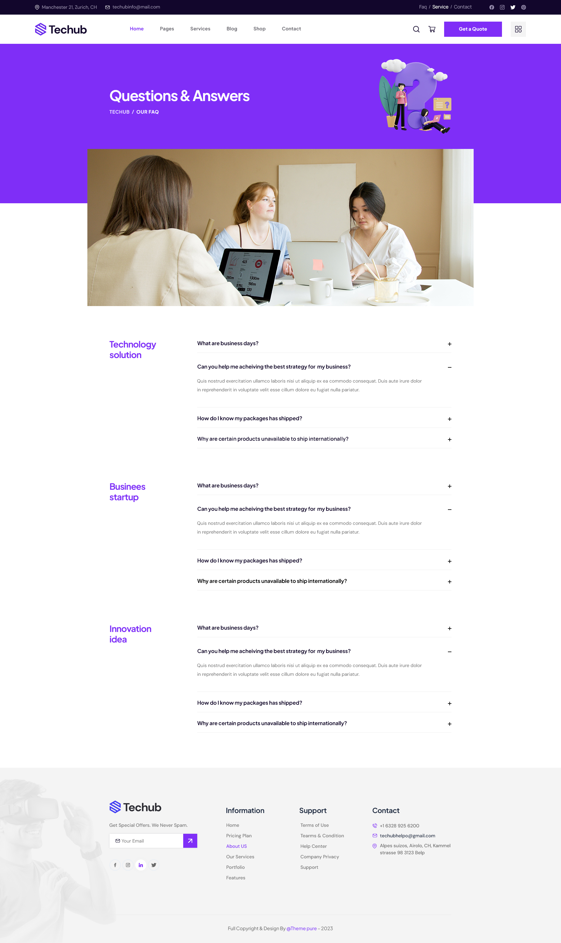 Techub - IT Solutions & Technology PSD Template by AQLOVA | ThemeForest