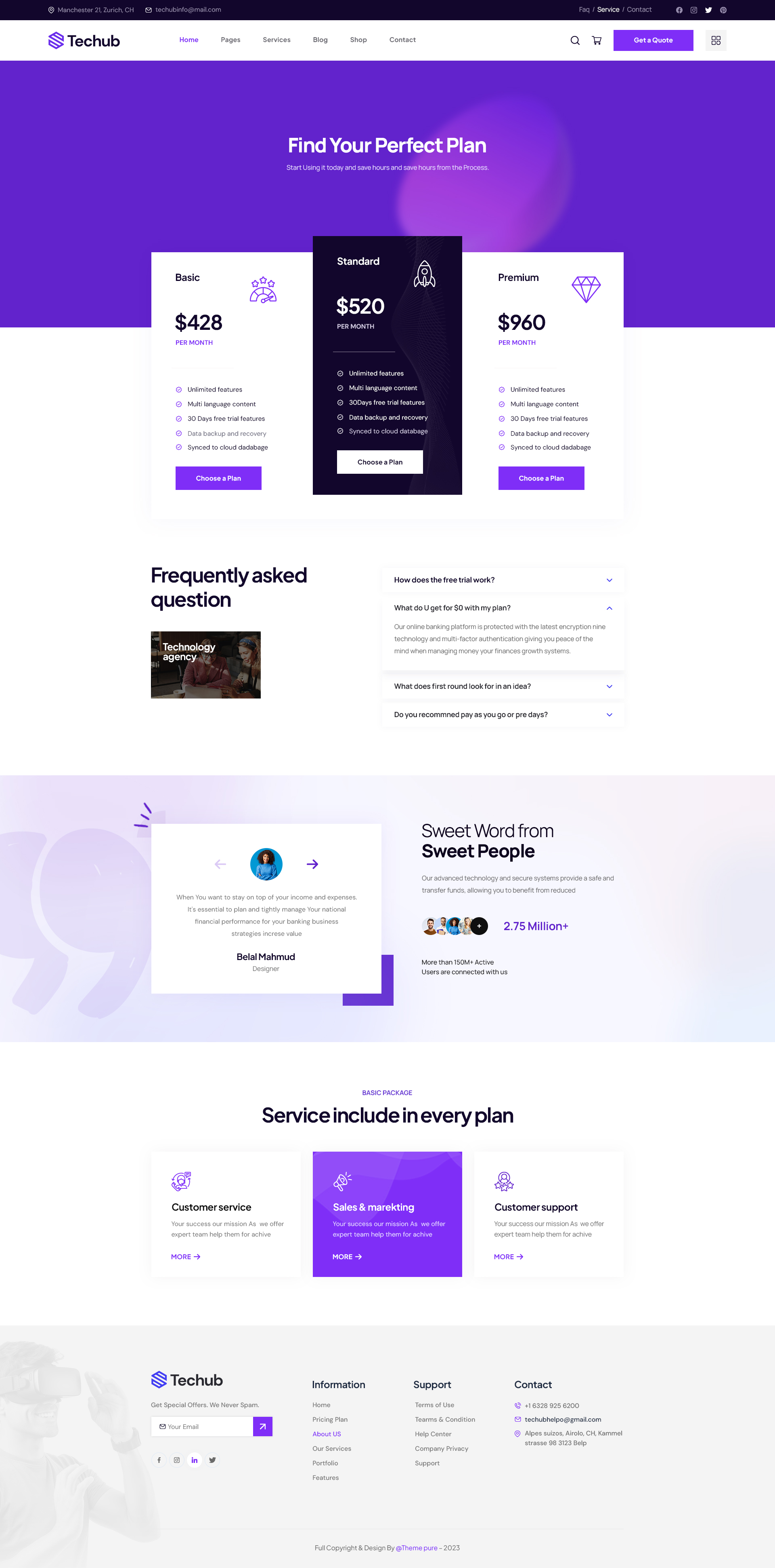 Techub - IT Solutions & Technology PSD Template by AQLOVA | ThemeForest