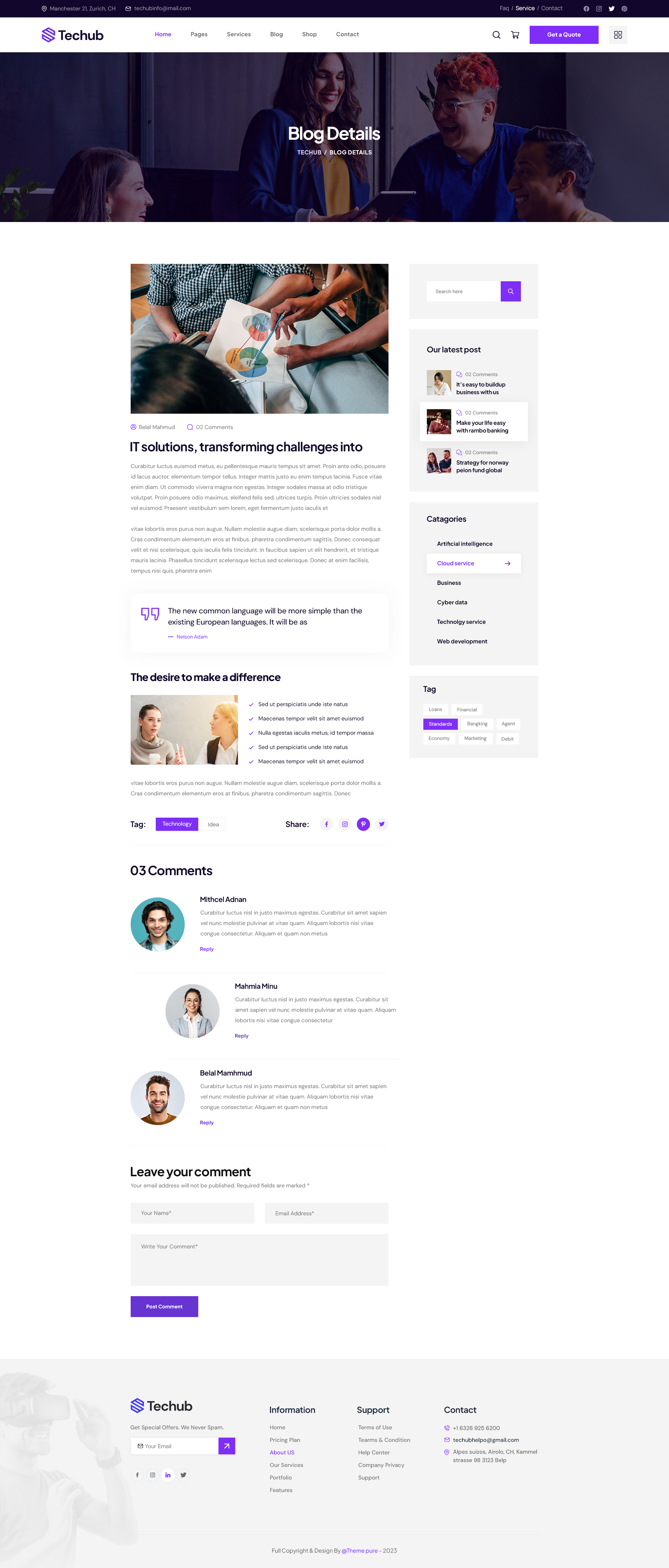 Techub - IT Solutions & Technology PSD Template by AQLOVA | ThemeForest