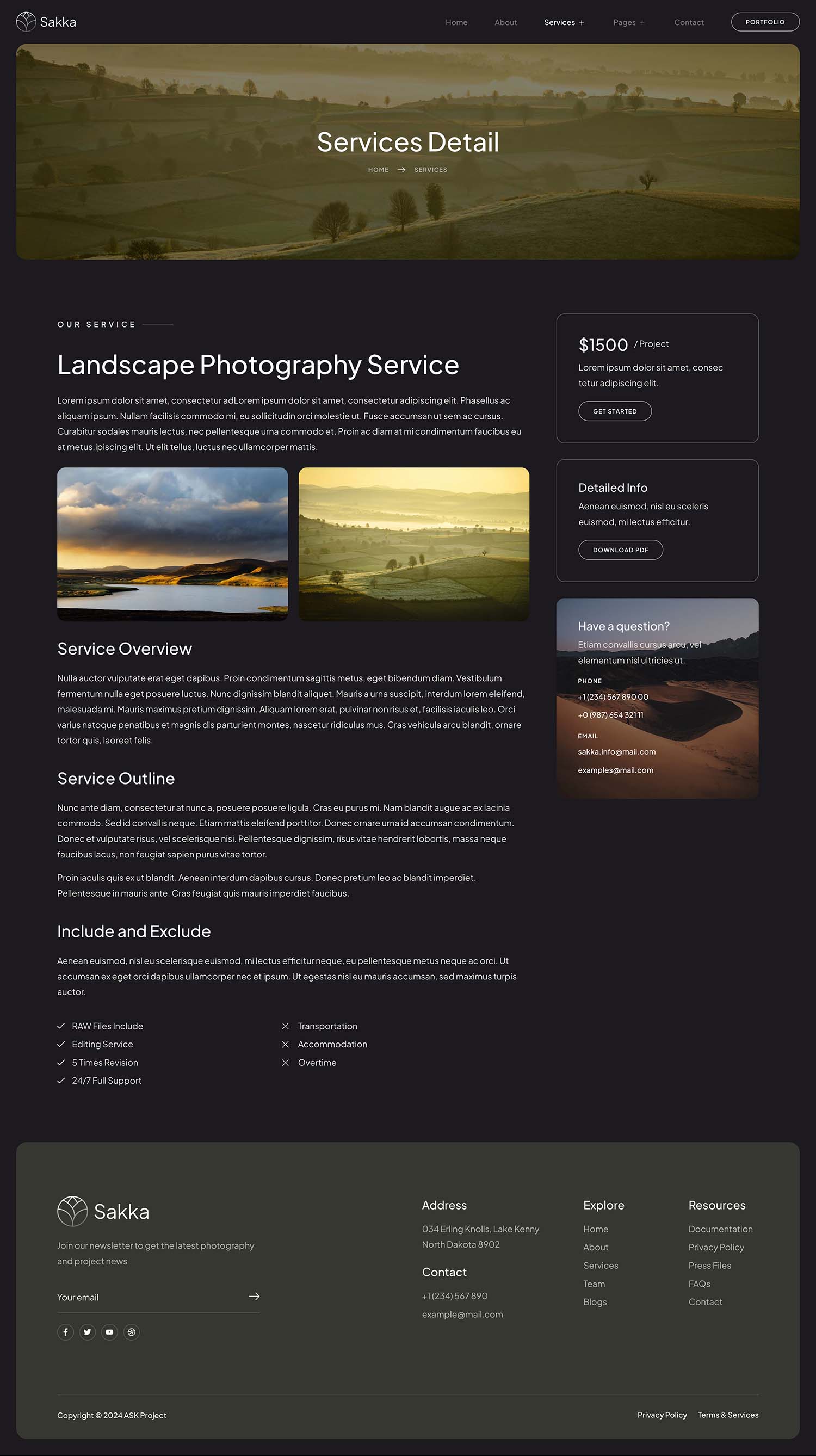 Sakka - Photography Service & Portfolio Elementor Template Kit by askproject