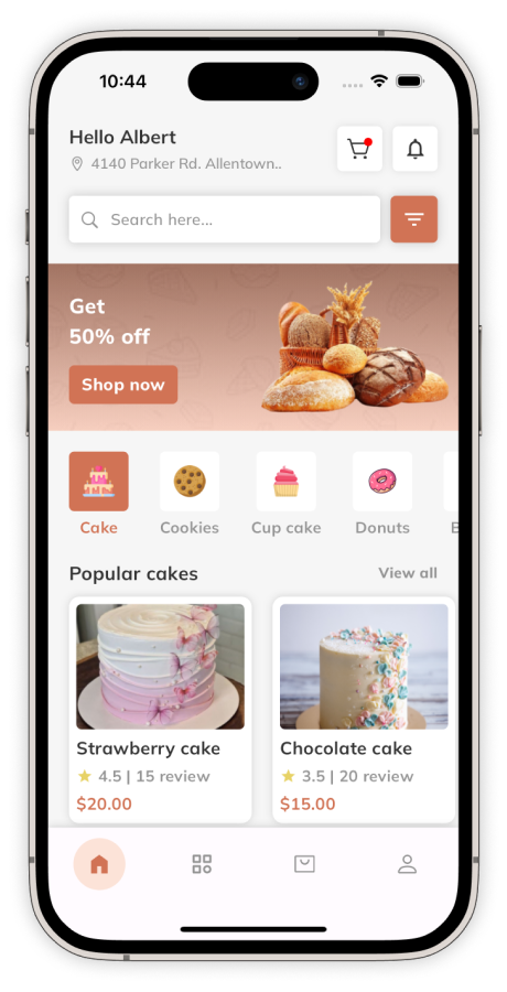 Online Bakery Store App Template in Flutter | FDBakery by pixelnestlabs