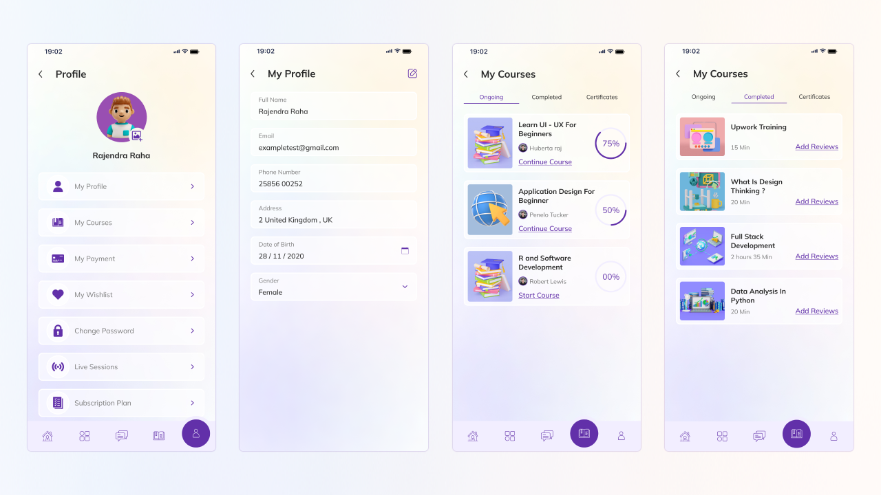 Edtech LMS - Online Course Learning Flutter UI Kit by thefuturelens