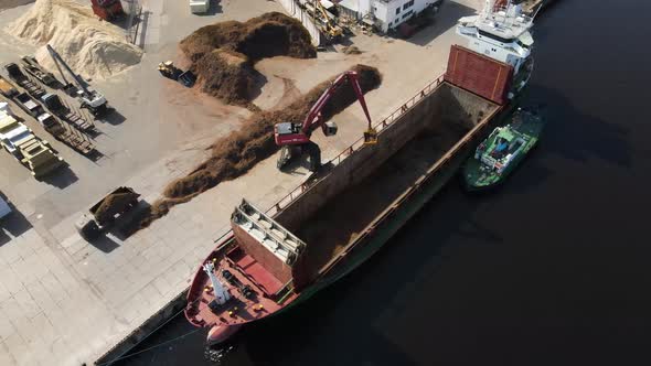 Cargo ship loading sand, Stock Footage | VideoHive