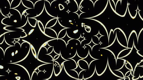 Black and White Pattern of Flowing Abstract Shapes, Motion Graphics