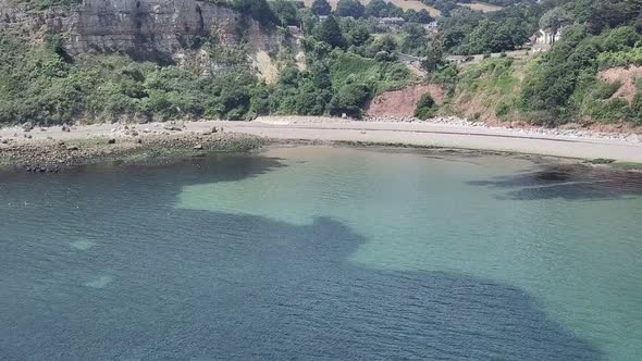Two Color Ocean View Pan Up to Jurassic Coast, Stock Footage | VideoHive